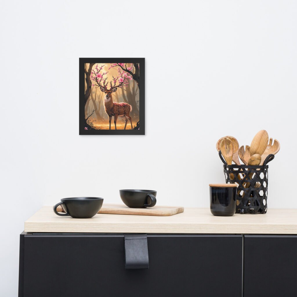 Whimsical Cottagecore – Mystical Deer with Cherry Blossom Antlers ...